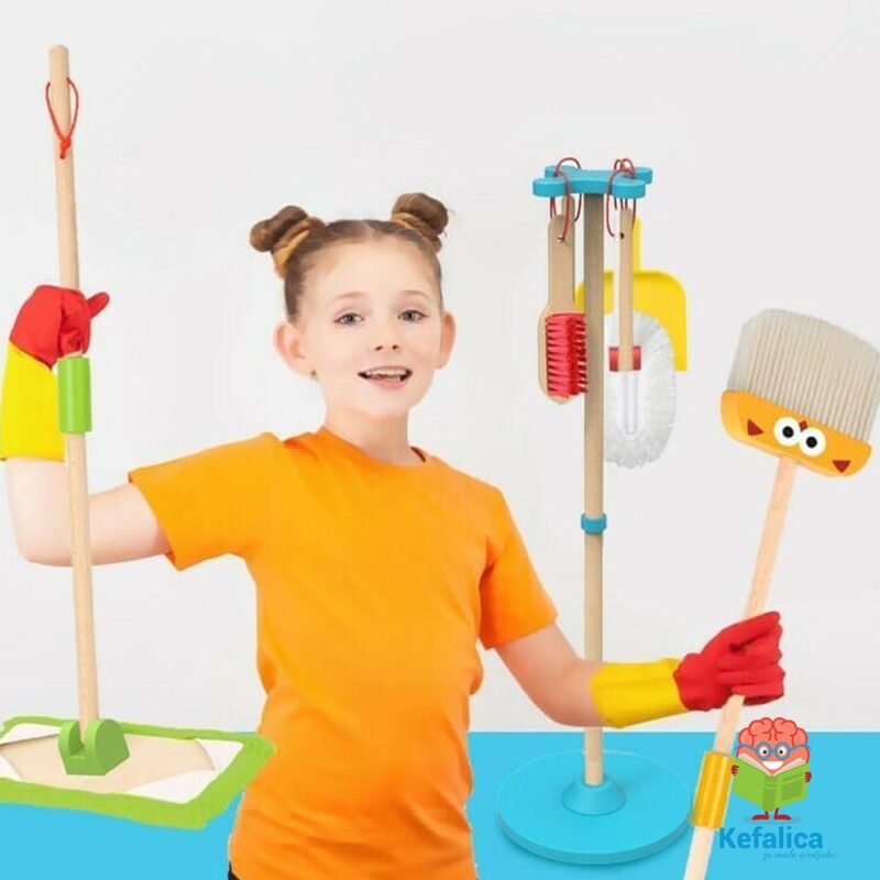 100250 Drveni dječiji set za čišćenje (3+) - Kefalica 24332